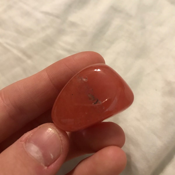 Strawberry Obsidian TUMBLED Strawberry Obsidian - Glass Stone - Heart ...