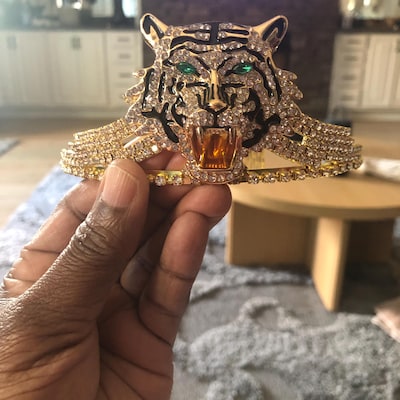 Egyptian Goddess Crown, Anubis Gold Tiara, Canine Wolf Head Ancient God ...