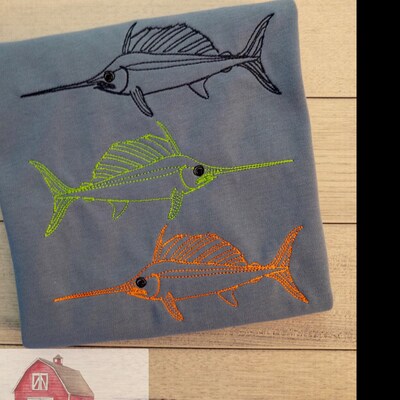 Sketched Swordfish Vintage Stitched Heirloom Vintage Swordfish is a ...