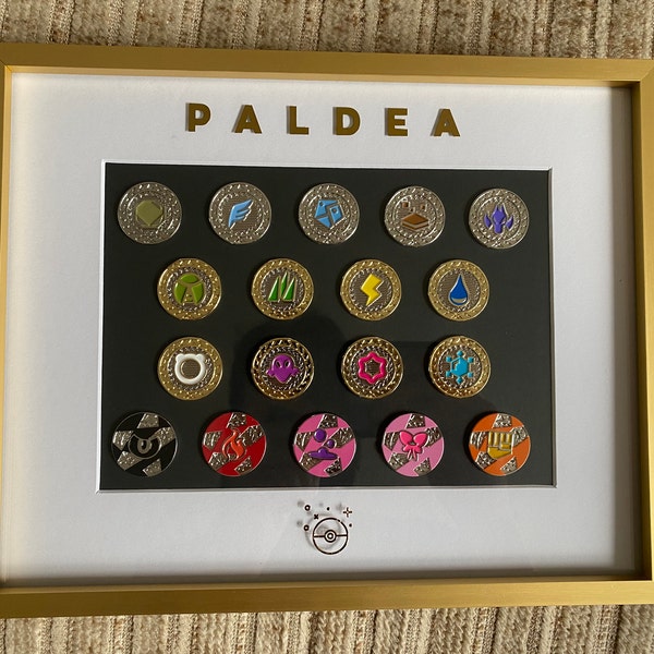 Complete 18 Gym Badges Paldea Scarlet & Violet Exclusively Made Enamel ...