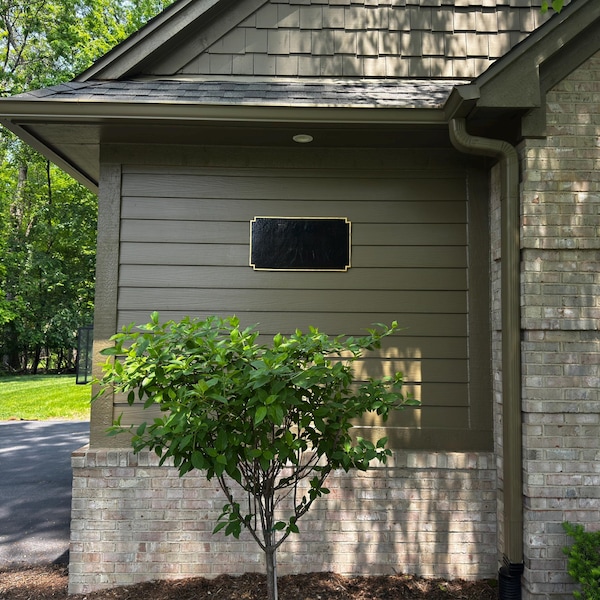 Madison Address Plaque Sign, Two Line Wall Mount Address Sign, Powder ...
