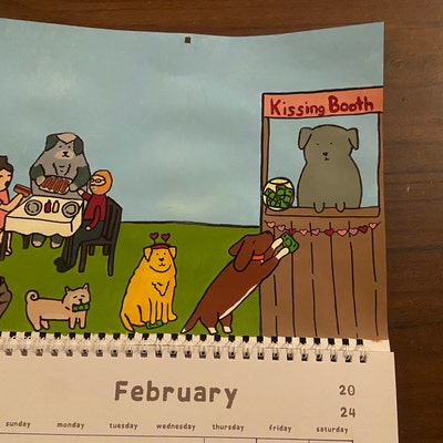 8.5in X 5.5in Natural Kraft Calendar / Small Wall Hanging 2024 Calendar ...