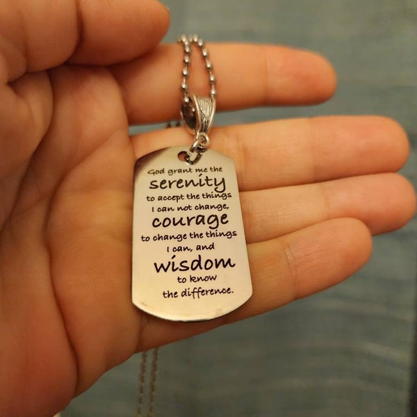 Serenity Prayer Necklace, Recovery Gift, Serenity Prayer Gift, Serenity ...