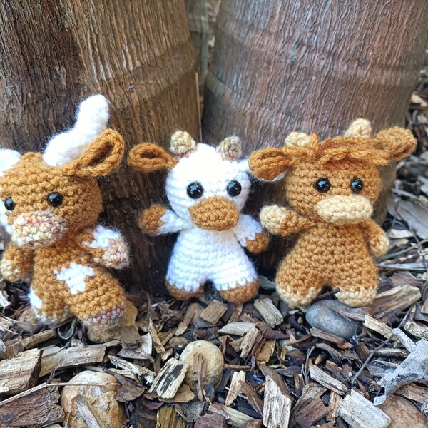 Baby Cows TRIO Pattern- Baby Longhorn, Baby Cow, Baby Highland, Crochet ...