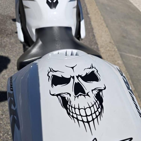 Angry Skull Premium Grade Vinyl Decal | Skull Decal | Car Decal | Truck ...