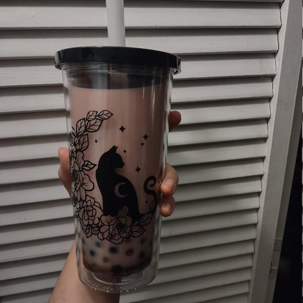 BOBA CUP Personalized Reusable (20oz) Fully Custom Vinyl Design or ...
