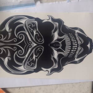 Motorcycle Skull Sticker Unique Skull Sticker - Etsy