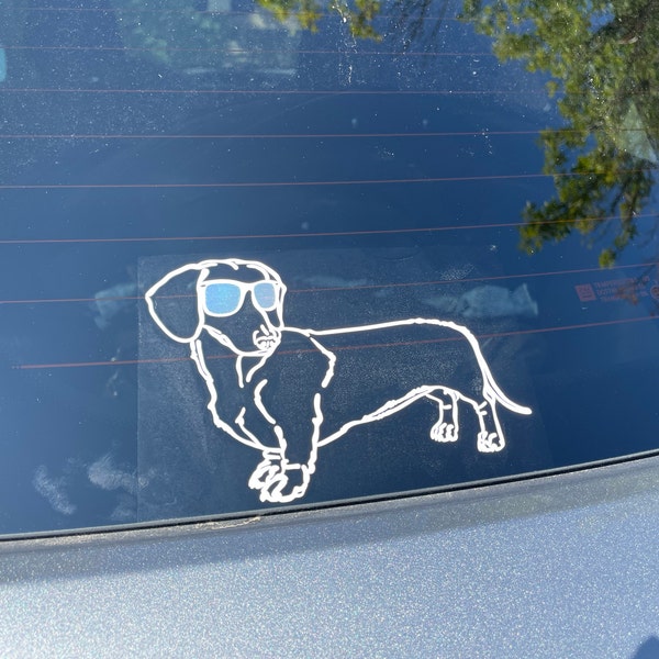 Dachshund Decal FULL BODY, Dog, Vinyl Decal, Car Decal, Bumper Sticker ...