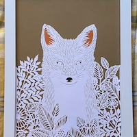 Fox Papercut Template - Etsy UK