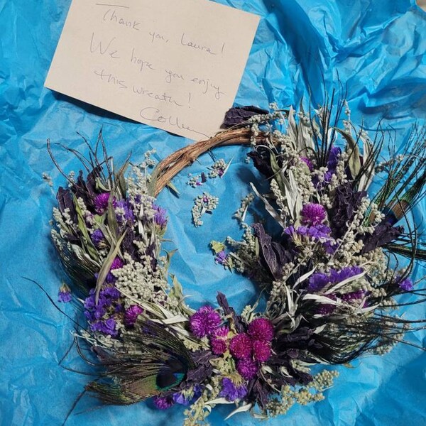 Peacock Dried Flower Spray, 16 X 8 Inches - Etsy