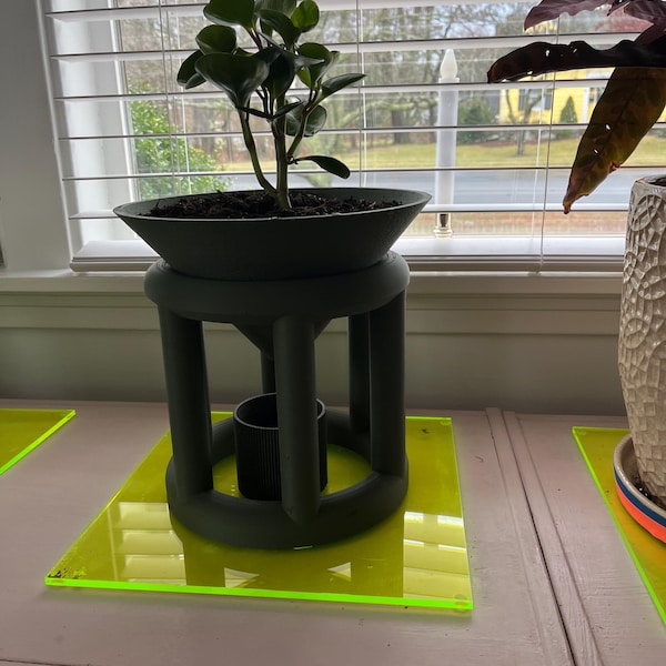 The Conduit Planter Pot With Stand and Water Drip Tray for Indoor Hoya ...