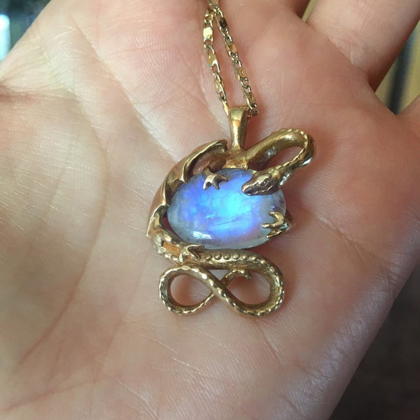Cast Dimensional Dragon Fantasy Pendants - Choose a Stone! Bronze ...