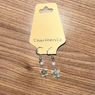 Star Bead Heart Keychain - Etsy