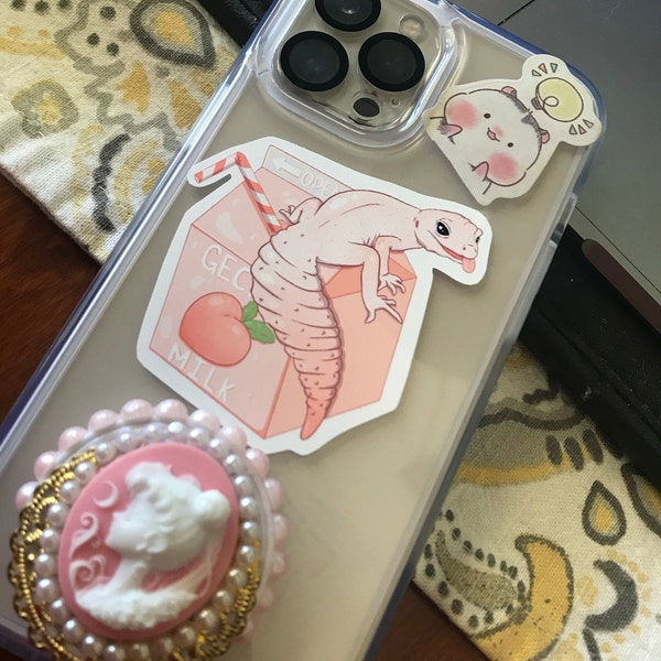 Leopard Gecko Fruit Flavored Milk Stickers | Reptile | Sticker Pack ...