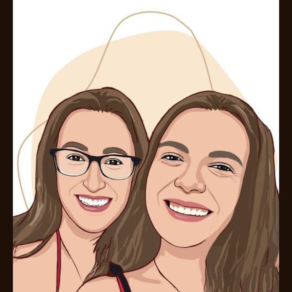 Custom Faceless Couple Portrait - Personalized Couple Gift - Digital ...