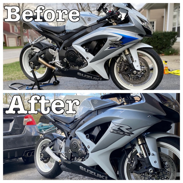 Suzuki GSX-R 600 /750 /1000 Reflective White Custom Replacement Decals ...
