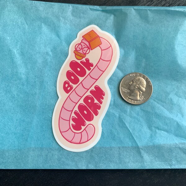 Book Worm Sticker Reading Sticker Book Club - Etsy