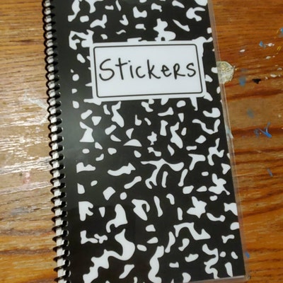 Composition Notebook Style Reusable Sticker Book - Etsy