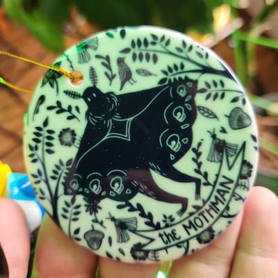 Cryptid Woods in Blue 15oz Mug With Mothman, Bigfoot, the Jersey Devil ...