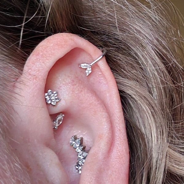 Dainty Everyday Earring Set • Stackable Huggie Hoops and CZ Stud ...