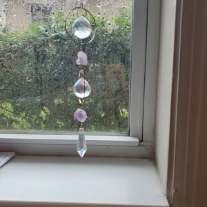Amethyst Crystal Suncatcher, Light Catcher, Charming Home Decor, Prism ...