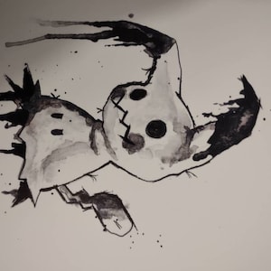 Creepy Mimikyu Inspired Watercolour Print - Etsy