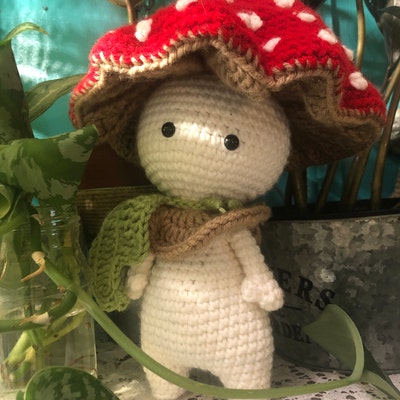 Crochet Mushroom Doll PATTERN, Prince KINOKO, Interactive Mushroom ...