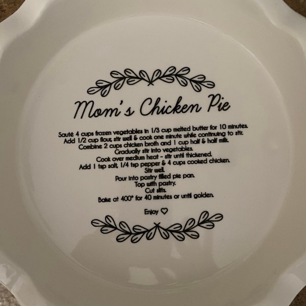 Personalized Pie Plate | Hand Written Recipe | Favorite Recipe Pan ...