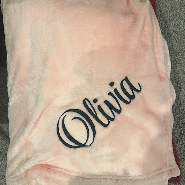 Adult Fleece Throw-personalized Custom Embroidered Blankets Cursive ...