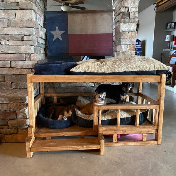 Wooden Elevated Dog Bed Build Plan: End Table With Dog Lounge (digital ...