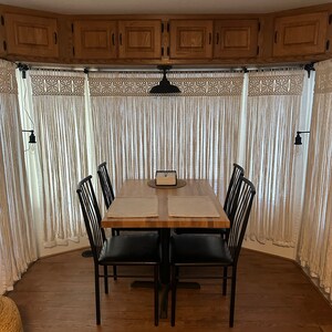 Macrame Valances Two Tone Boho Window Curtain - Etsy
