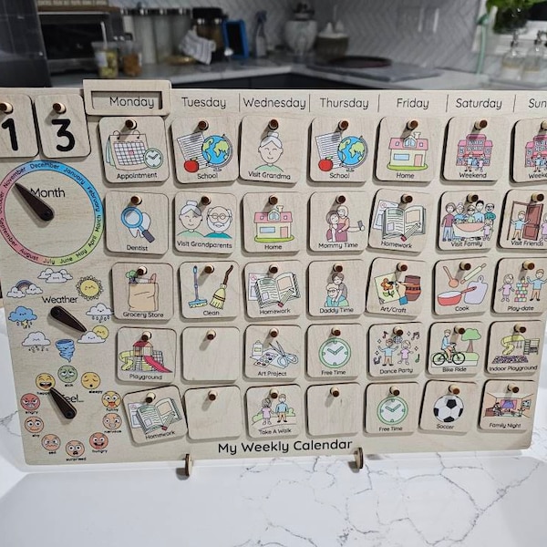 Editable Weekly Visual Routine Chart With Cards, Chore Chart for Kids ...