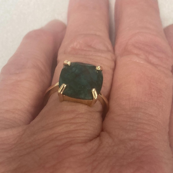 Large Emerald Ring, Statement Square Emerald Ring. Unique Natural ...