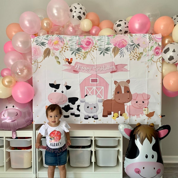 Farm Animal Birthday Outfit Girls Farm Birthday Shirt Baby Girl 1st ...