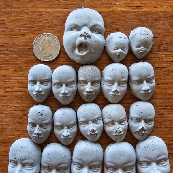 Creepy Cement Face Decorations for Potted Plants or Fairy Gardens - Etsy
