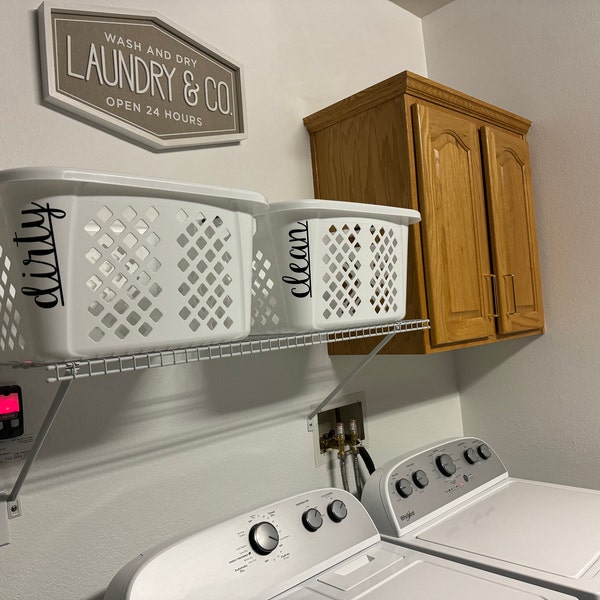 Dirty Clean Decals - Laundry Room Decor - Vinyl Lettering - Removeable ...