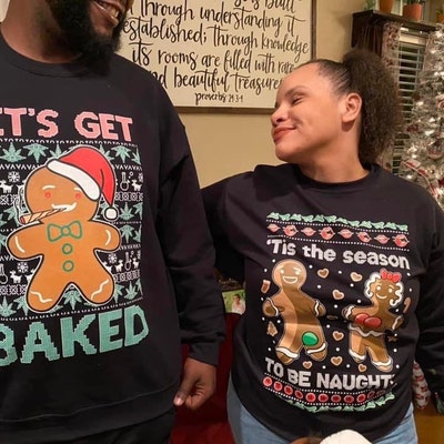 Ugly Christmas Sweater Gingerbread Man Let's Get Baked Unisex ...