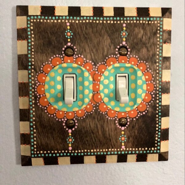 Single Rocker/dimmer Hand Painted Art Light Switch Plate "coral" - Etsy