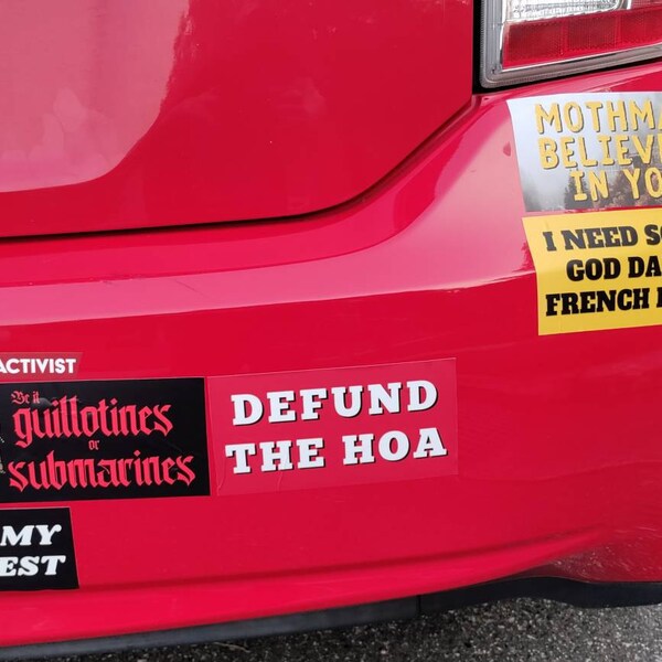 Defund the HOA Funny Bumper Stickers Gen Z, Bestie Let Me Merge, Hot ...