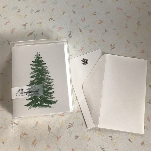 Pine Tree Letterpress Card Set - Etsy