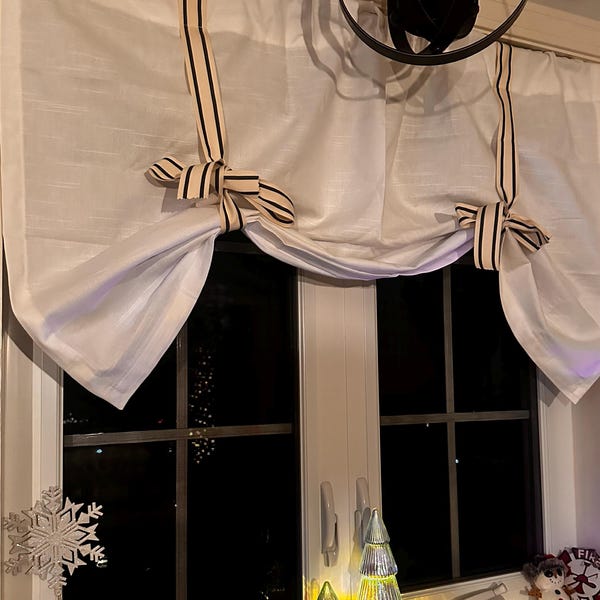 Pleated Lynn Block Print Cafe Curtain , Tier Curtains, Kitchen Curtains ...