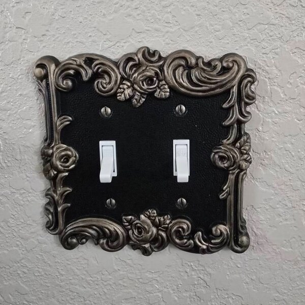 Ornate Gothic Light Switch Cover | Black and Gold Wall Plate ...