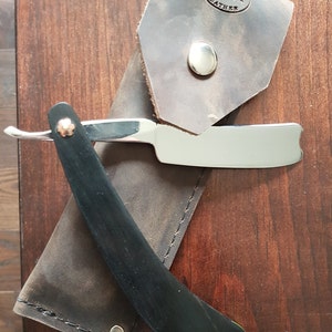 Monogrammed Leather Case for Straight Razors, Personalized Leather ...