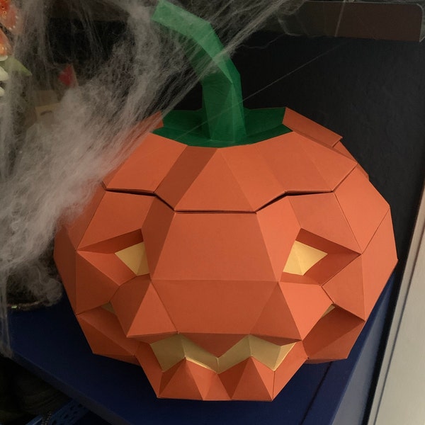 Pumpkin Papercraft 3d PDF, SVG Studio Template for Creating Open ...