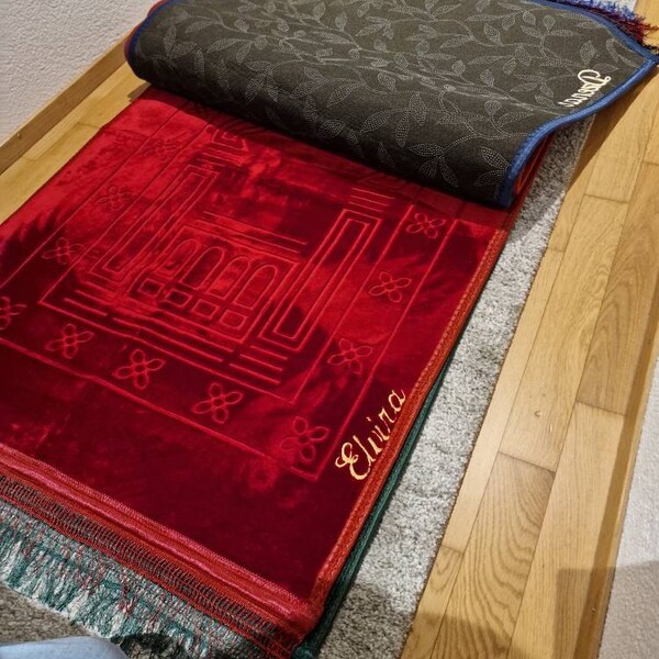 Personalized Plush Lux Prayer Mat, Turkish Prayer Rug, Luxury Prayer ...