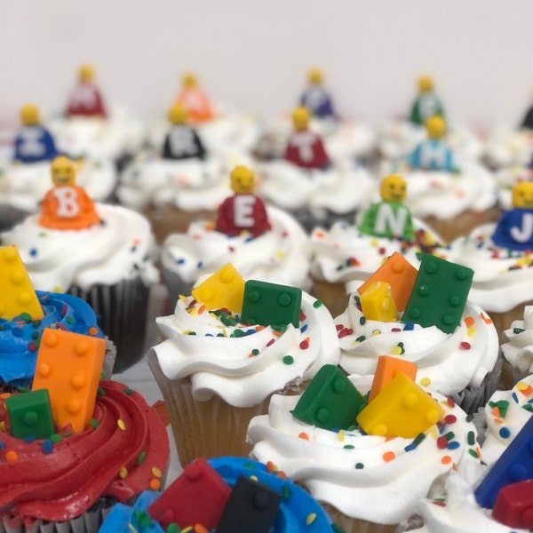 15 Fondant Building Bricks Toppers Made by Fancytop Cupcake - Etsy