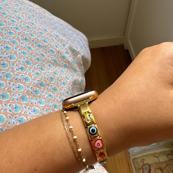 Gold Italian Charm Bracelet Apple Watch Band, Custom Apple Watch Band ...