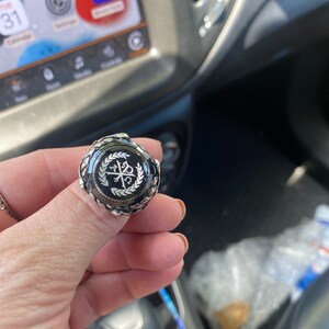 Mens Custom Symbol Ring Vintage Navy Rings for Men Anchor - Etsy