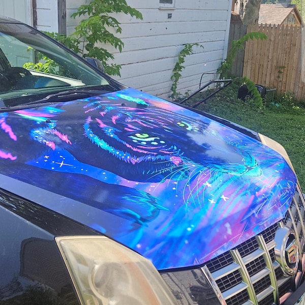 Car Hood Wrap Shark Vinyl Sticker Full Color Abstarct Scenery Decal Fit ...