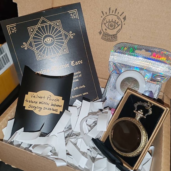 Foresight Scrying Mirror. Acrylic Face. Pocket Black Scrying Mirror ...